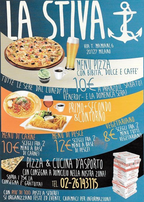 Menu da La Stiva pizzeria, Milano
