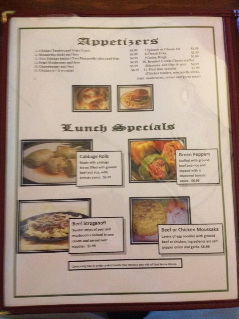 Menu at Bosna Express restaurant, Grand Rapids