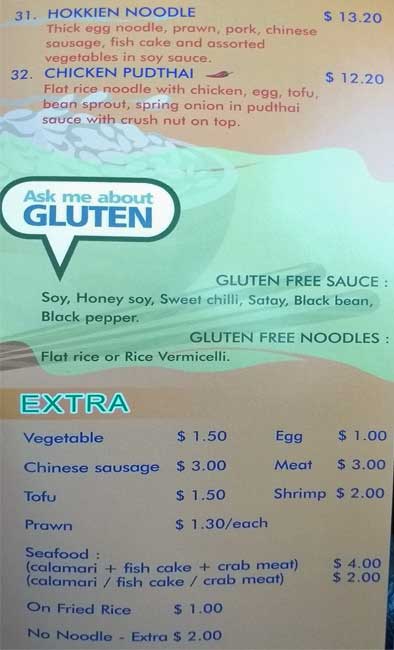 Menu at Noshi fast food, Whittlesea