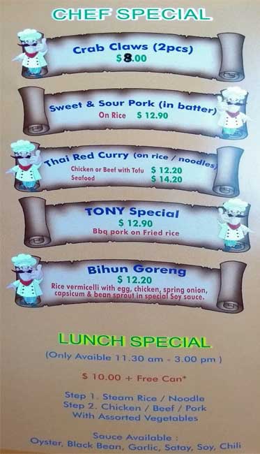 Menu at Noshi fast food, Whittlesea