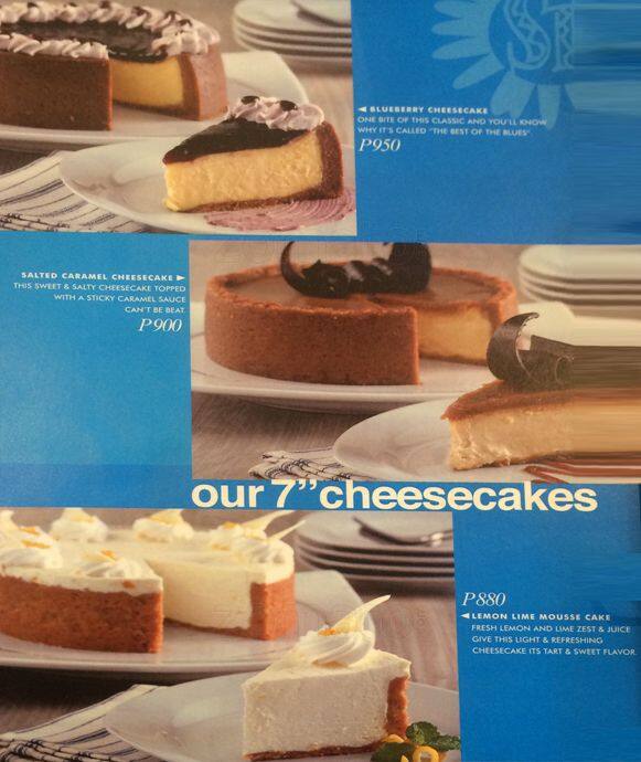 Menu at Sans Rival desserts, Cebu City, Sergio Osmeña Boulevard G/F