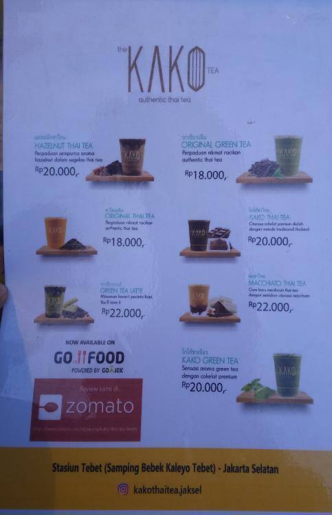Kako Thai Tea Menu, Menu untuk Kako Thai Tea, Tebet, Jakarta - Zomato ...