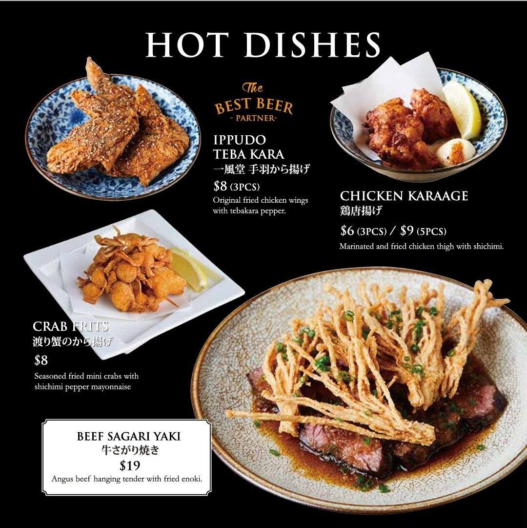 Menu at Ippudo restaurant, Perth