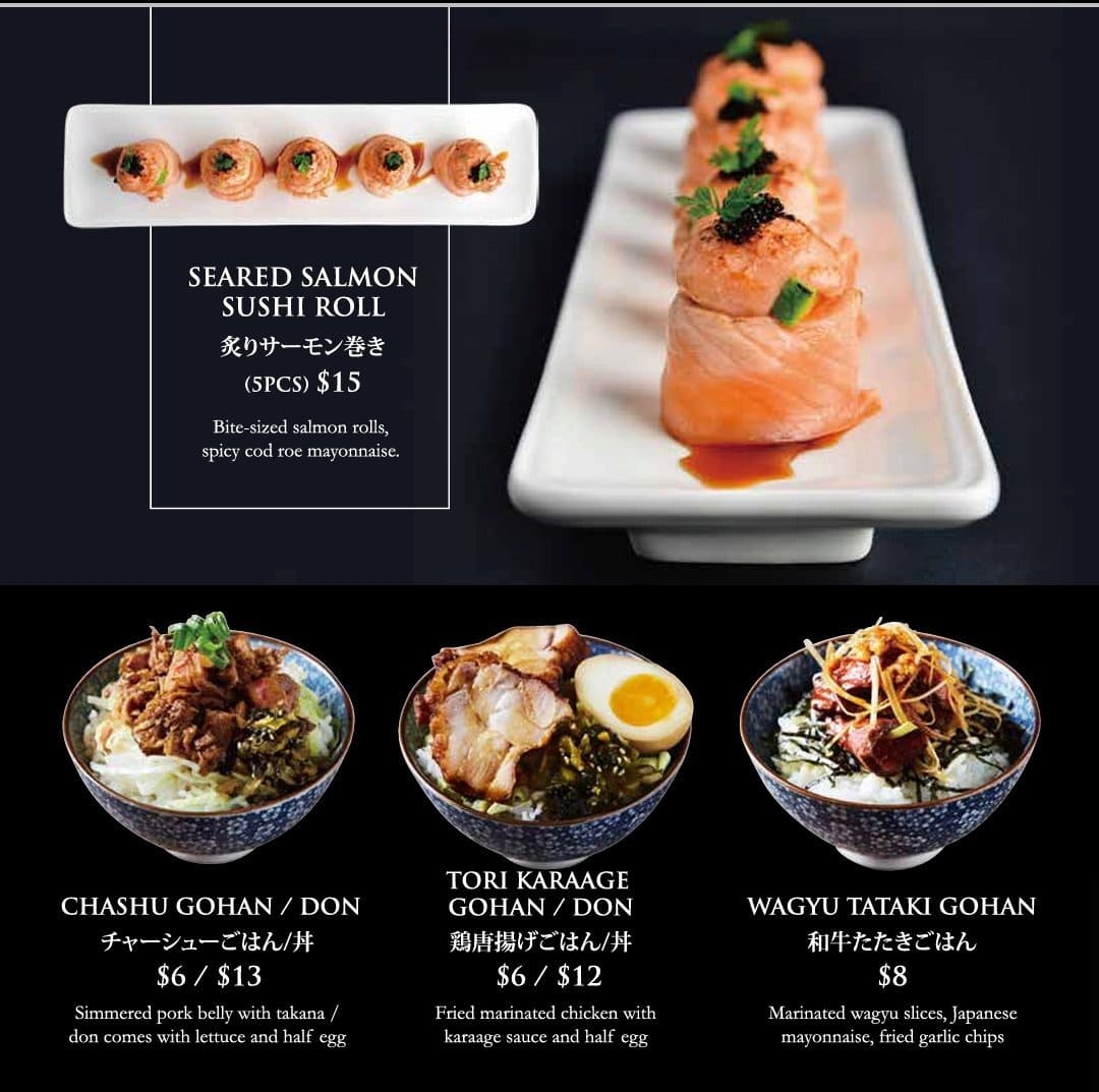 Menu at Ippudo restaurant, Perth