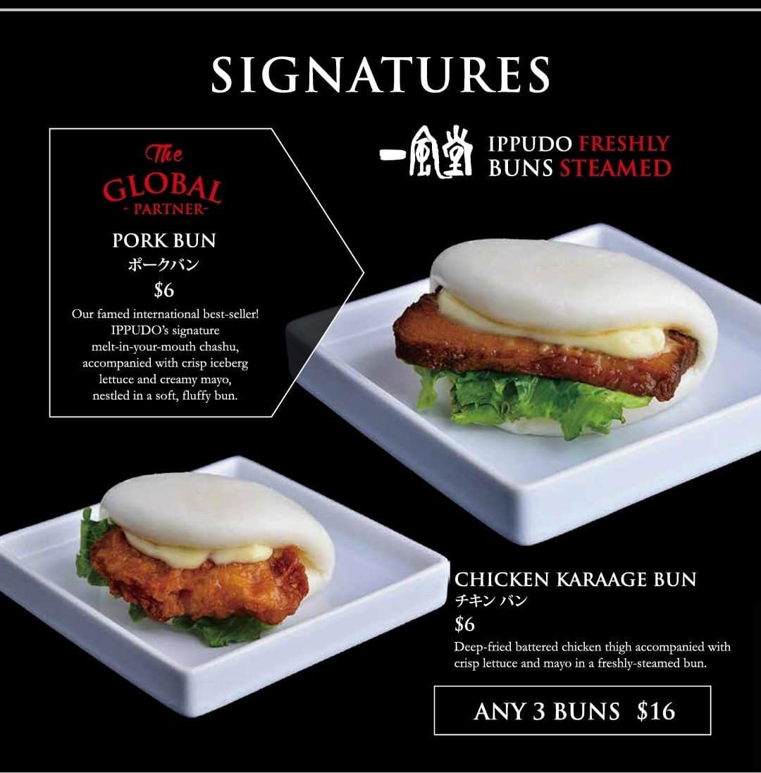 Menu at Ippudo restaurant, Perth