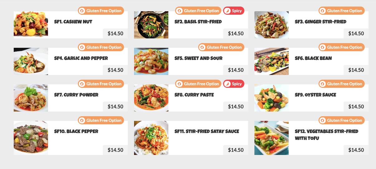 Menu at Wok This Way restaurant, Auckland