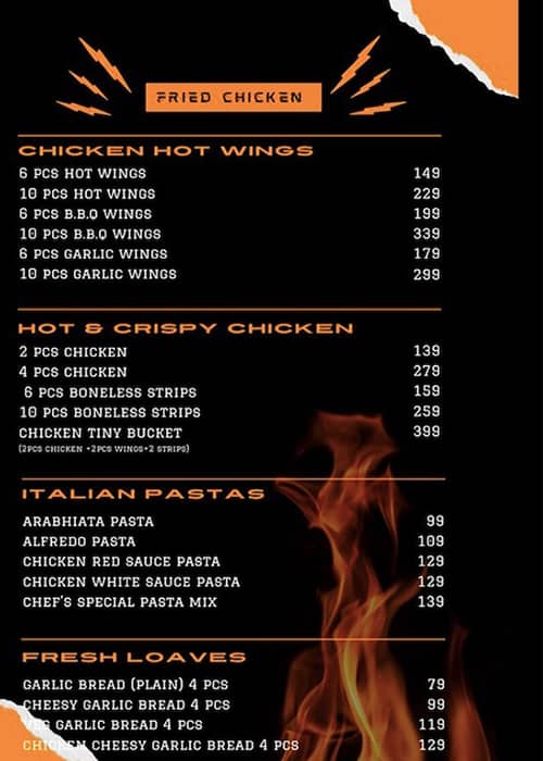 Menu at Ava's Cafe, Hyderabad