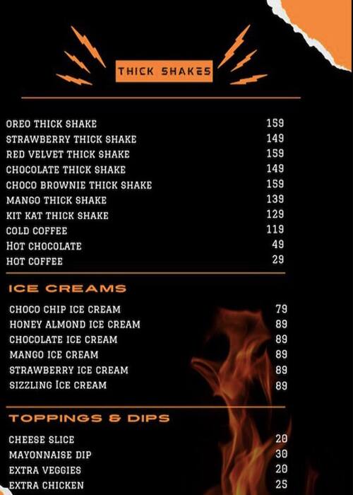 Menu at Ava's Cafe, Hyderabad