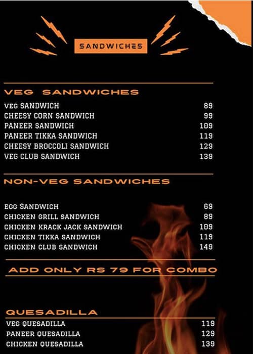 Menu at Ava's Cafe, Hyderabad