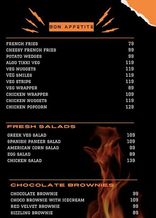 Menu at Ava's Cafe, Hyderabad