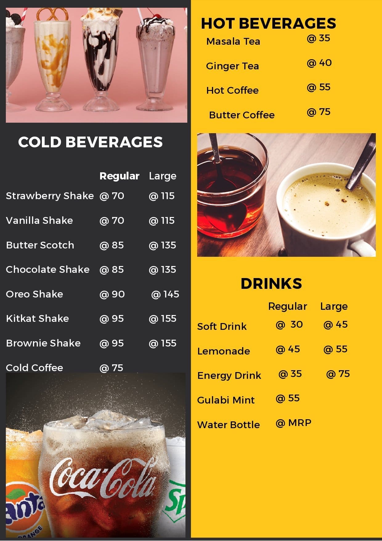 Menu at Hazel café, Delhi