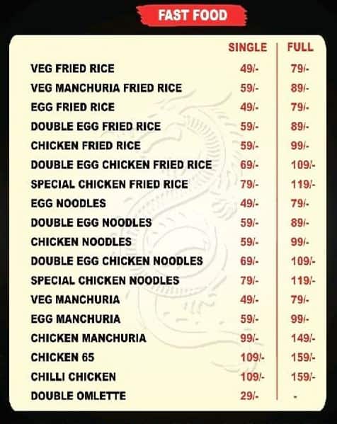 Menu of Chai Zone, Suraram, Hyderabad