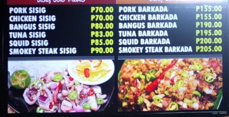 Sisig Hooray Menu, Menu for Sisig Hooray, Buayang Bato, Mandaluyong ...