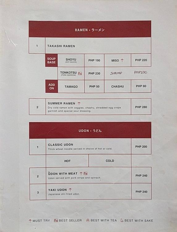 Menu at Zaan Japanese Tea House restaurant, Quezon City