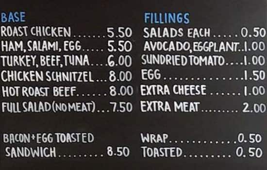 Menu at Berwick Village Cafe, Berwick