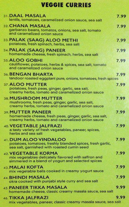 Menu at Noori Pakistani & Indian Cuisine - SF restaurant, San Francisco