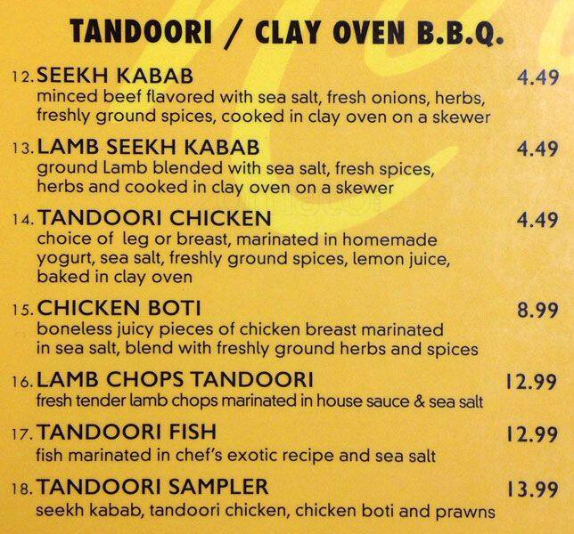 Menu at Noori Pakistani & Indian Cuisine - SF restaurant, San Francisco