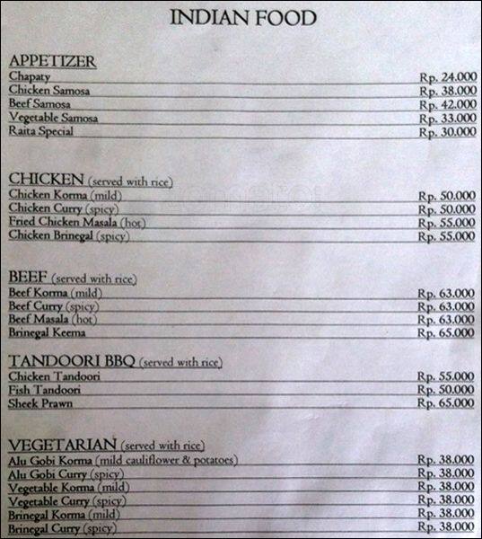 Menu at Janger Restaurant, Sengkidu