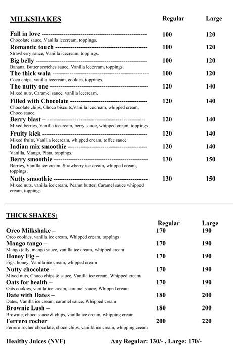 Menu at Bee Hive, Hyderabad, 8HJG+6GH