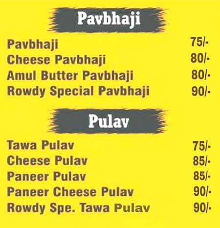 Menu of Rowdy Kitchen, Akurdi, Pune