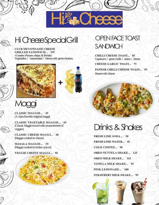 Menu of Hi Cheese, Malabar Hill, Mumbai