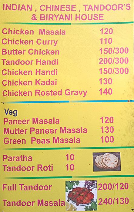 Menu of Red Chillies, Yerawada, Pune