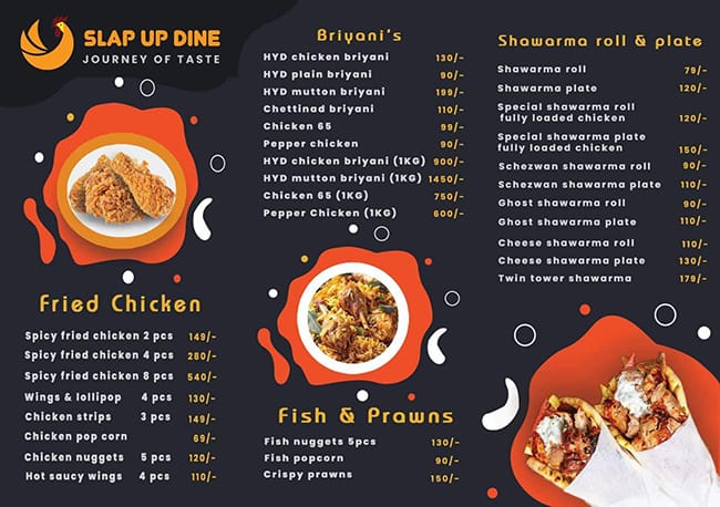 Menu of Slap Up Dine, Vadavalli, Coimbatore