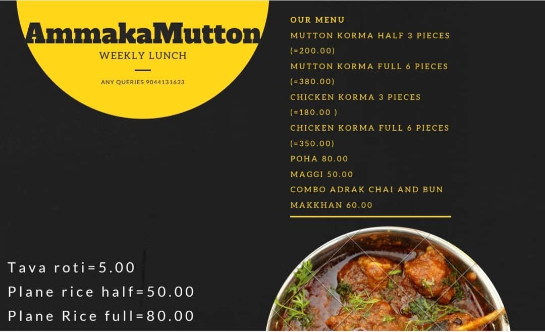Menu of Amma Ka Mutton, Shekhpur, Lucknow
