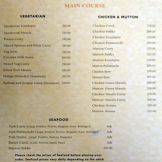 Menu at Pulimunchi, Bengaluru, JM Plaza