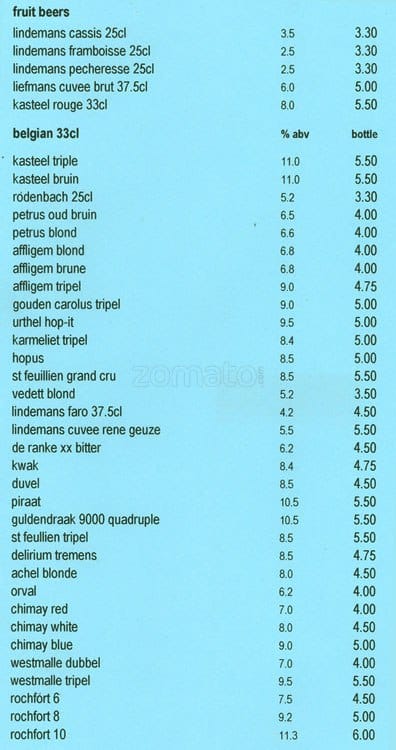 Menu at cask pub & bar, Manchester, 29 Liverpool Rd