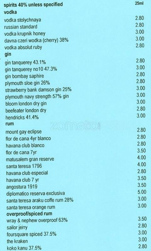 Menu at cask pub & bar, Manchester, 29 Liverpool Rd