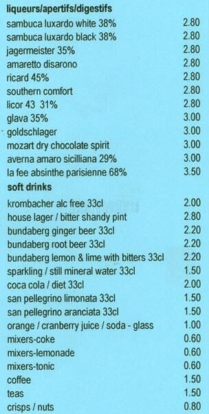 Menu at cask pub & bar, Manchester, 29 Liverpool Rd