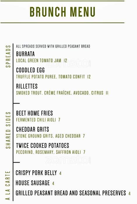 Menu at The Market House restaurant, Omaha, Howard St