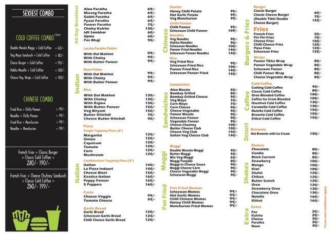 Menu at Veg Bites Cafe, Gwalior