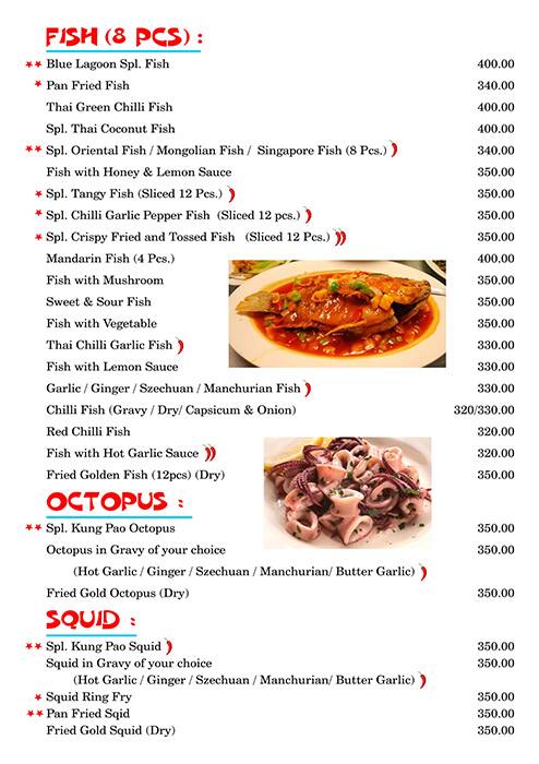 Menu at Blue Lagoon, Kolkata, A26