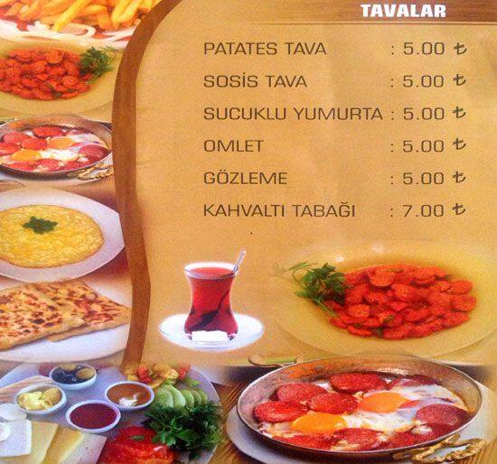 Menu at Ocakbaşı Cafe & Çay Evi, Ankara