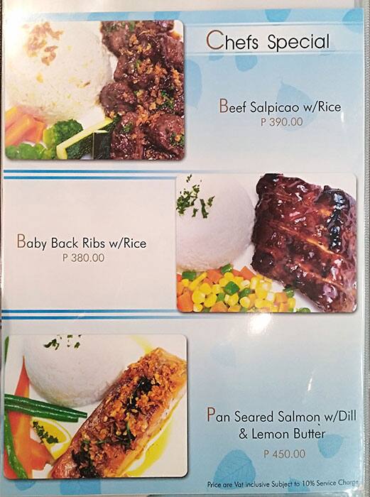 Menu at Ace International Buffet restaurant, Pasig