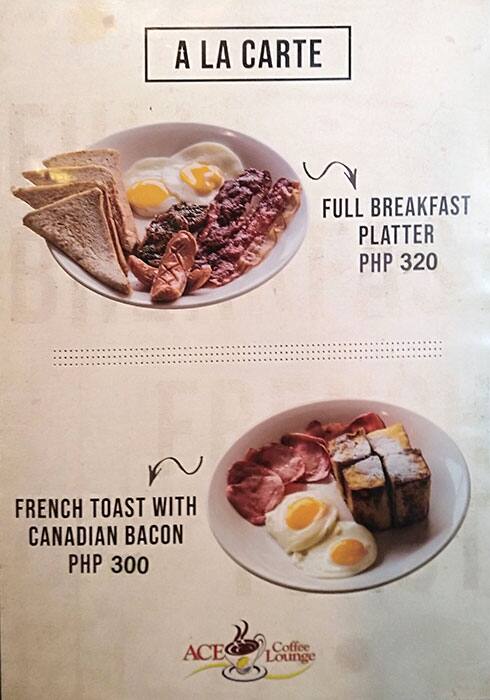Menu at Ace International Buffet restaurant, Pasig