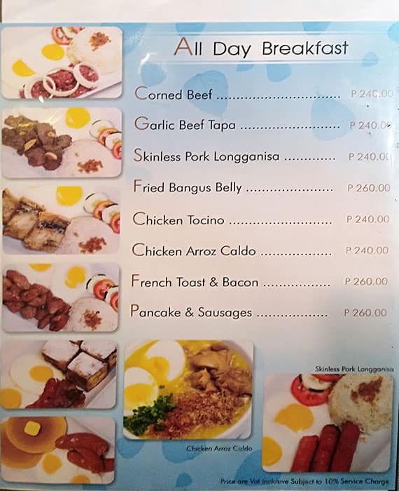 Menu at Ace International Buffet restaurant, Pasig