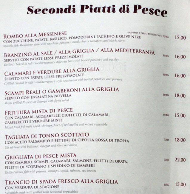 Menu da Quattro Fratelli ristorante, Corsico