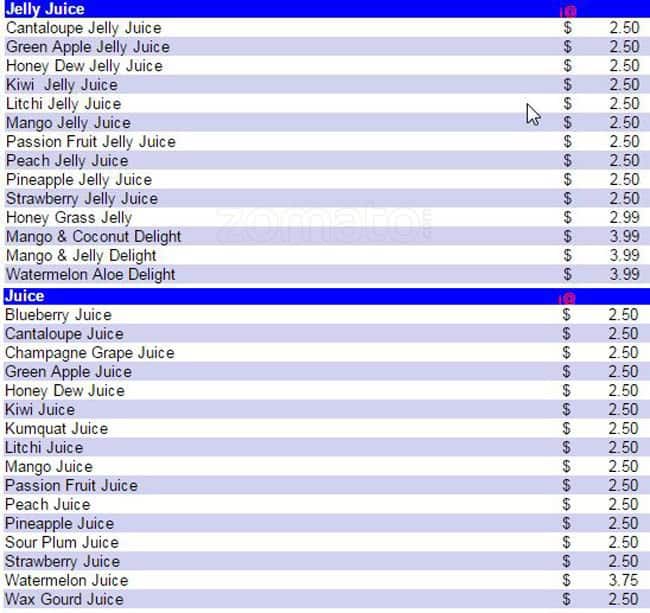 Menu at Quickly restaurant, Daly City, 175 Southgate Ave