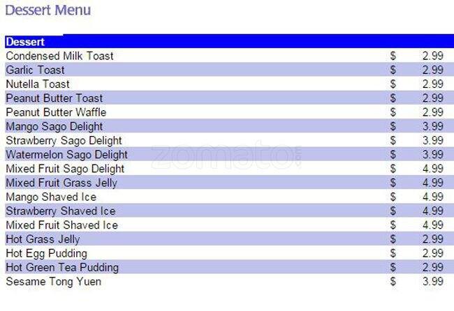 Menu at Quickly restaurant, Daly City, 175 Southgate Ave