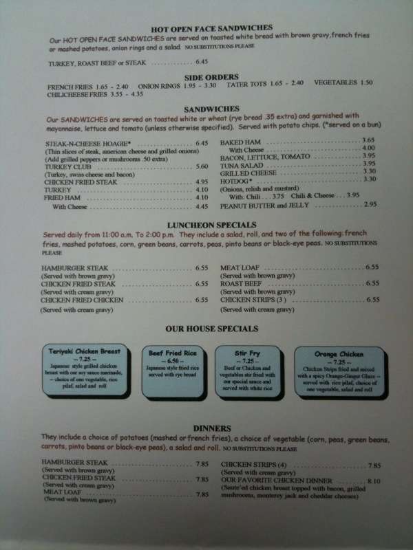 Menu at Burgess Grill fast food, Lawton