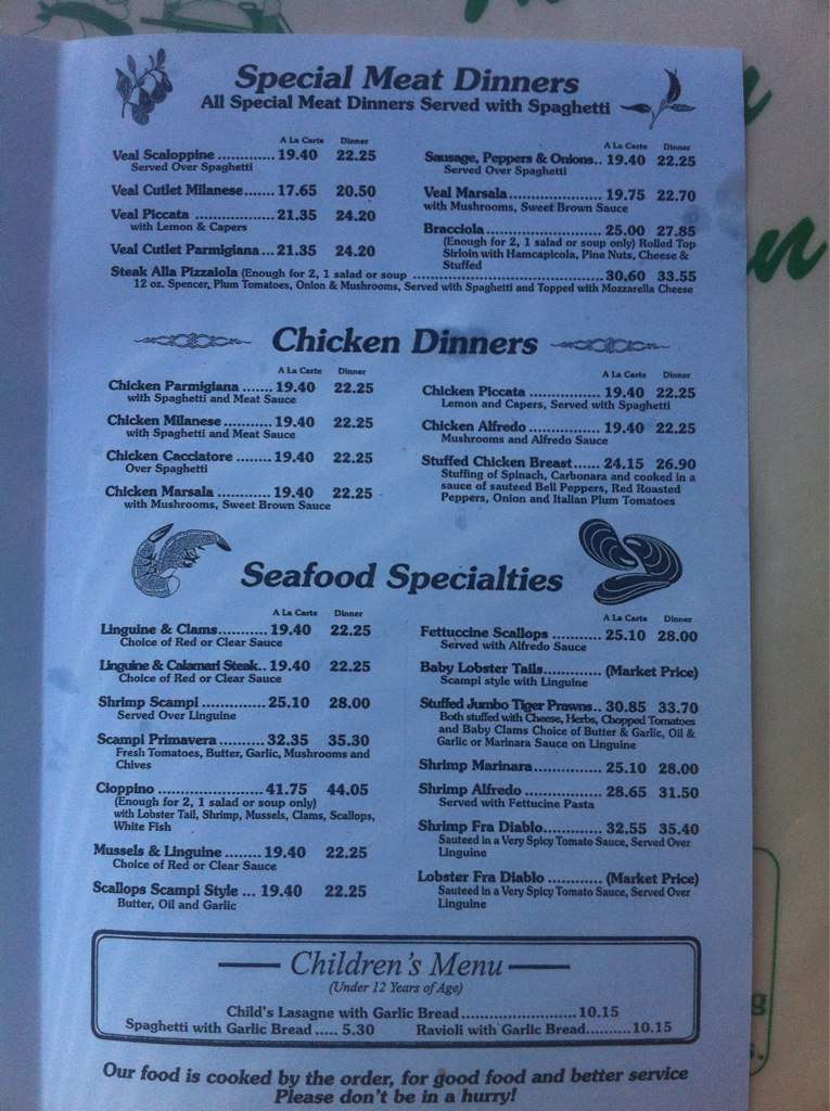 Menu at Italian Kitchen pizzeria, Hesperia, Yucca St