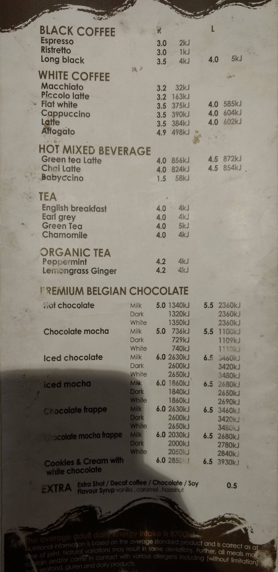 Menu at Caffe Cherry Beans - Campbelltown Mall cafe, Campbelltown