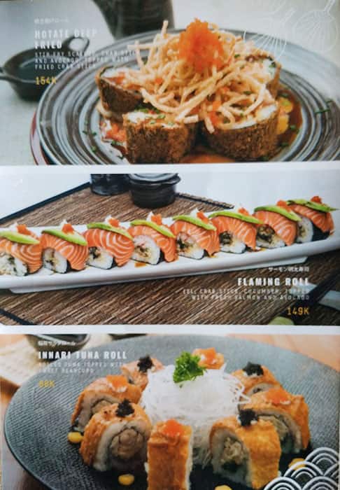 Menu at Yellowfin restaurant, Jakarta, Jl. Senopati No.42