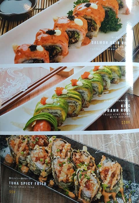 Menu at Yellowfin restaurant, Jakarta, Jl. Senopati No.42