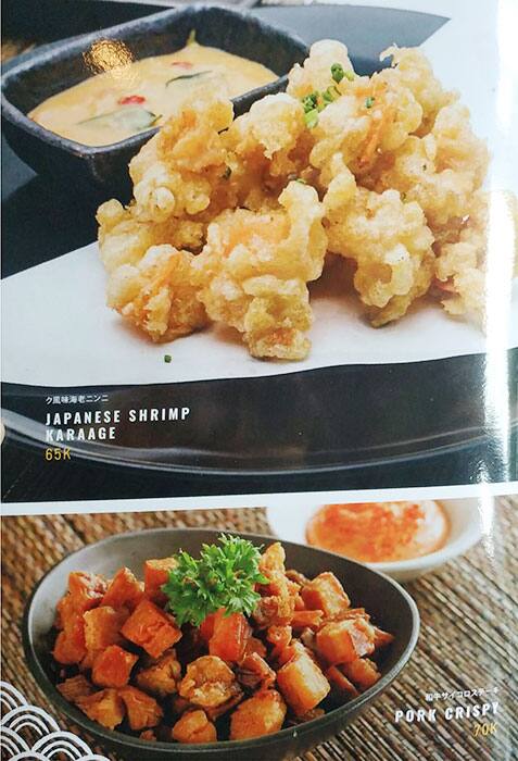 Menu at Yellowfin restaurant, Jakarta, Jl. Senopati No.42