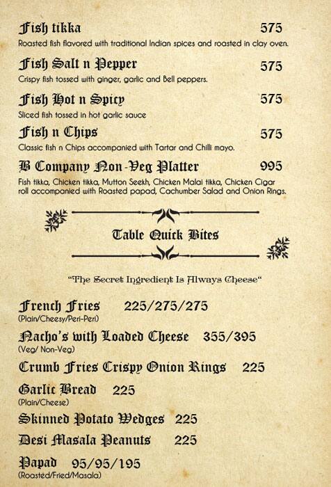 Menu at The Barbeque Company, Noida, Sector 38A Gardens Galleria Mall