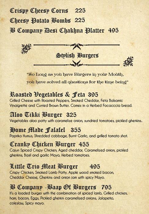 Menu at The Barbeque Company, Noida, Sector 38A Gardens Galleria Mall